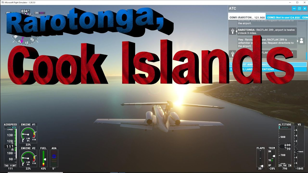 MSFS 2020 - COOK ISLANDS: Mauke to Rarotonga - YouTube