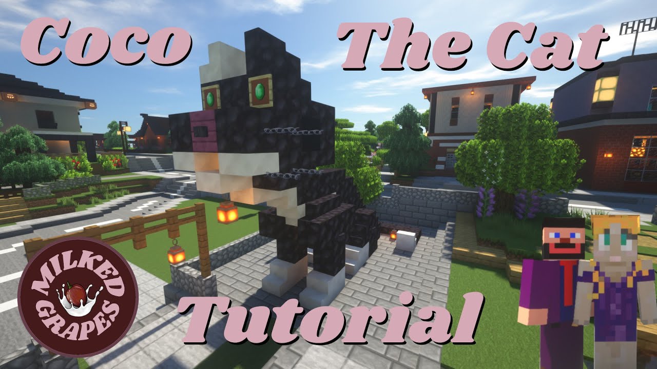 Minecraft - Coco The Cat Build Tutorial - How To build a Cat Statue ...