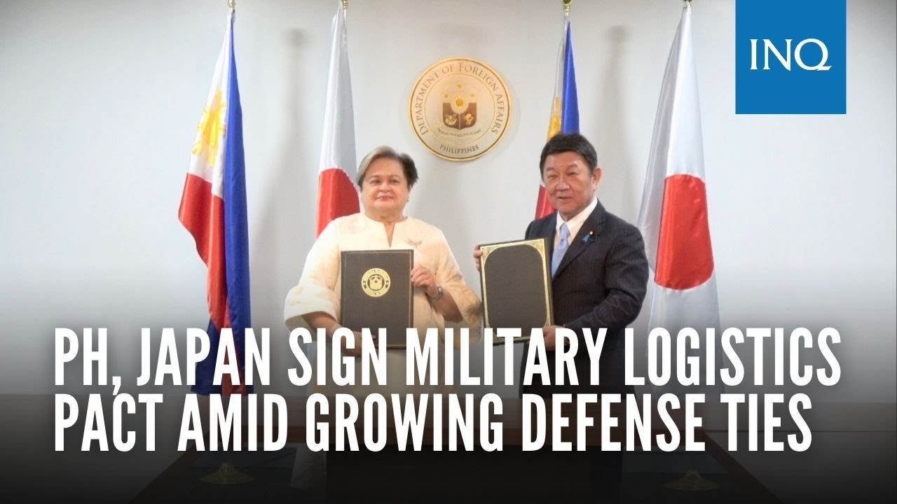 PH, Japan sign military logistics pact amid growing defense ties - YouTube