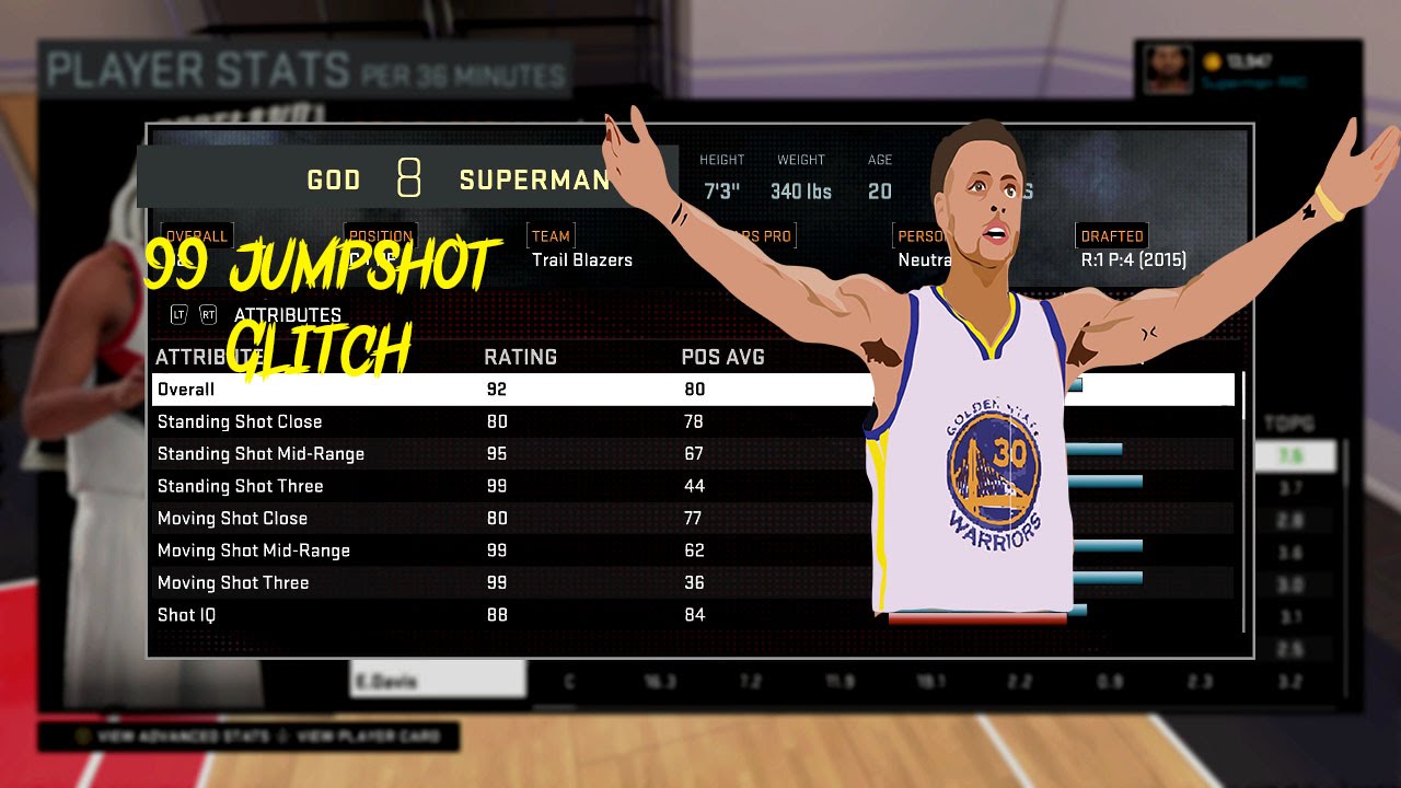 NBA 2K16 HOW TO GET A 99 JUMPSHOT GLITCH! - YouTube