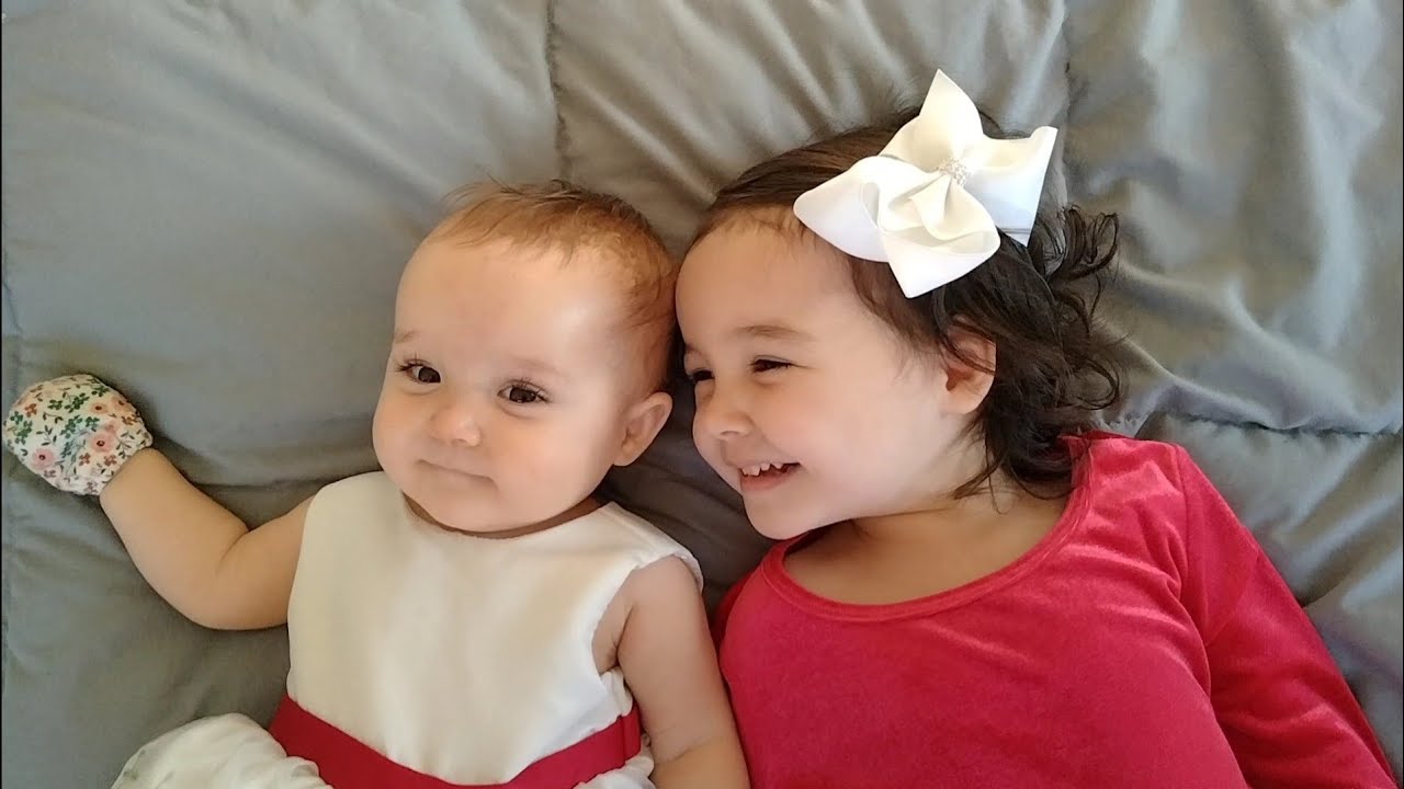 Baby Ada and Baby Ava In Fancy Christmas Dresses - YouTube