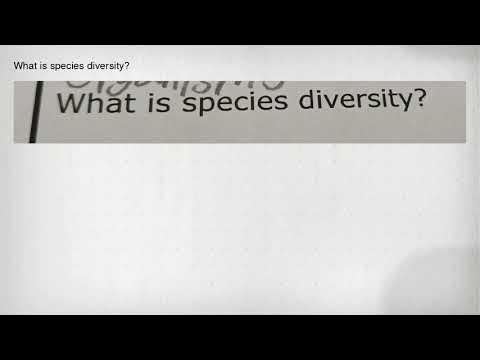 What is species diversity? - YouTube