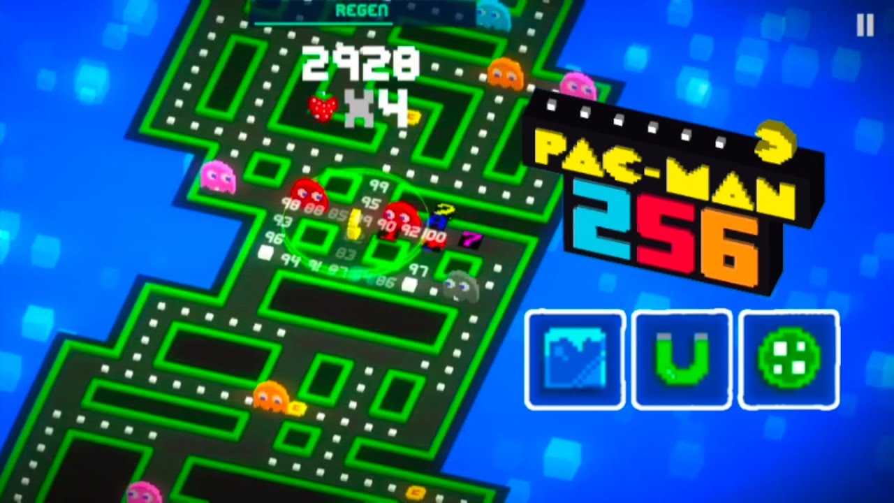 Most Clutch PAC-MAN 256 Games - Freeze 🥶, Magnet 🧲 and Regen 💚 Power-ups Gameplays - YouTube