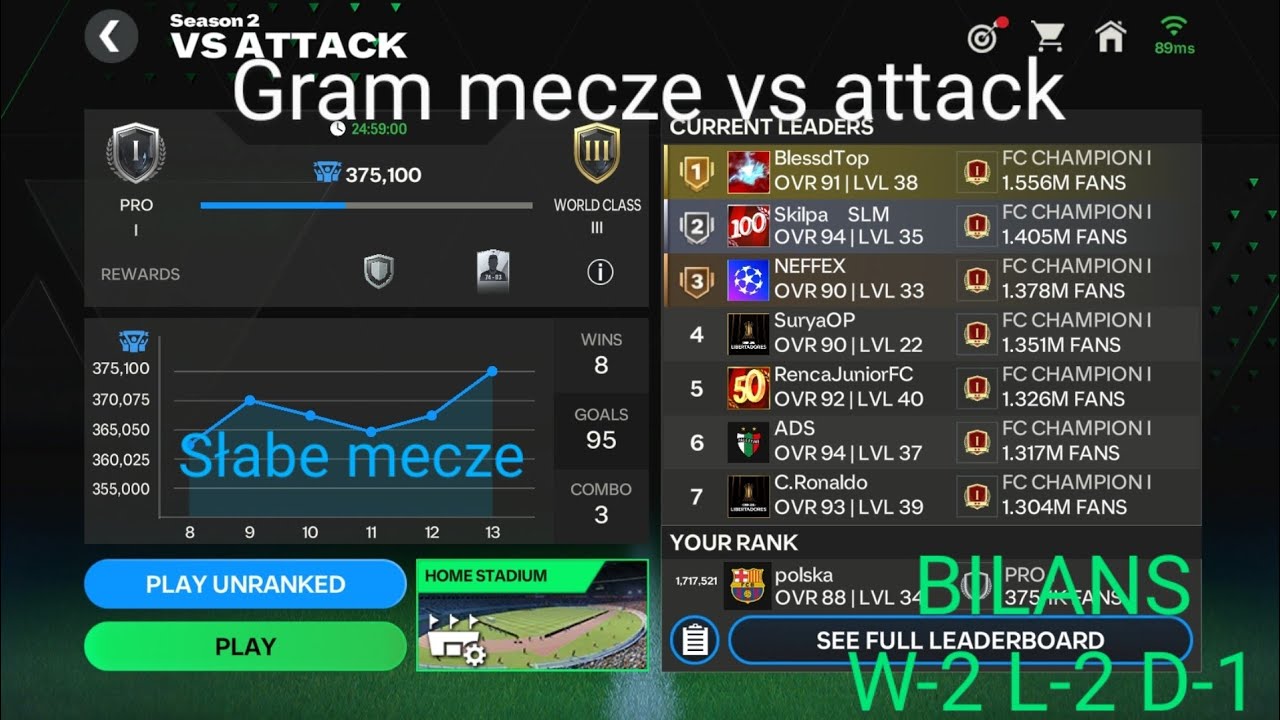 Gram mecze VS ATTACK. FC MOBILE 24.#53. - YouTube