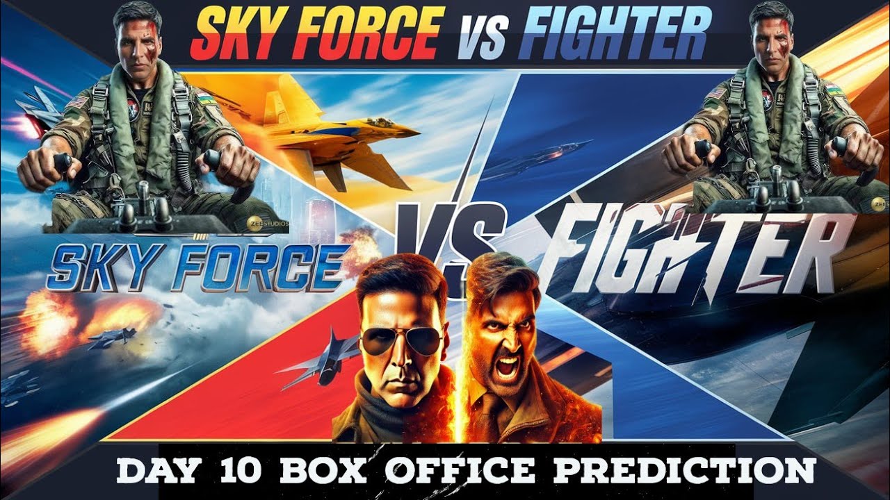Sky Force vs Fighter Movies Day 10 Comparison : Box Office Collection ...