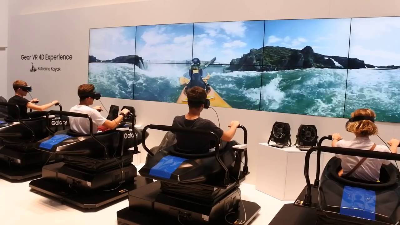 IFA 2016 SAMSUNG Gear VR 4D Experience Extreme Kayak - YouTube