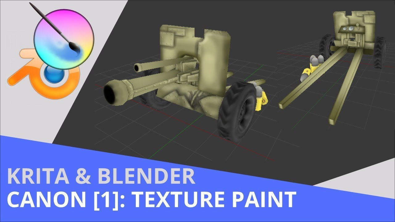 Krita & Blender - Stylized War Canon - Part1 Texture Paint - YouTube