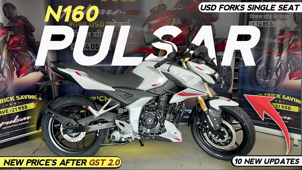 Bajaj Pulsar N160 USD Forks Single Seat 2026 New Updated Model GST ...
