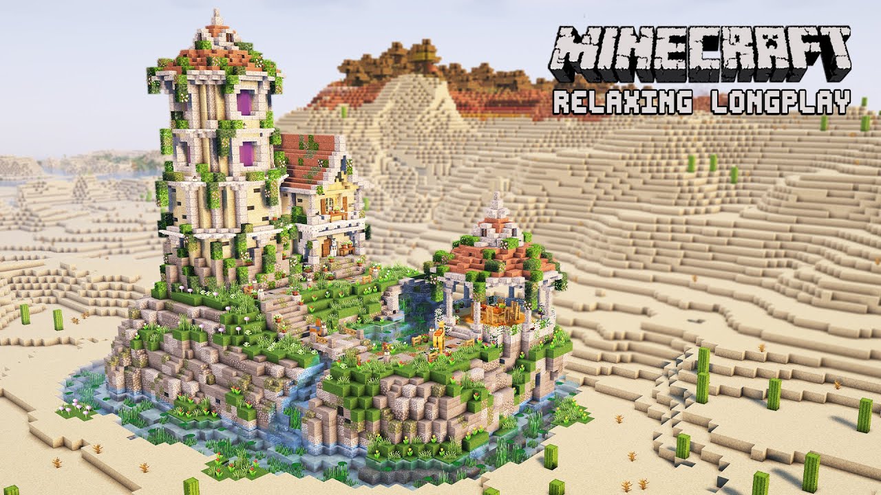 We Built an Ultimate Green Oasis Base - Minecraft Relaxing Longplay (No ...