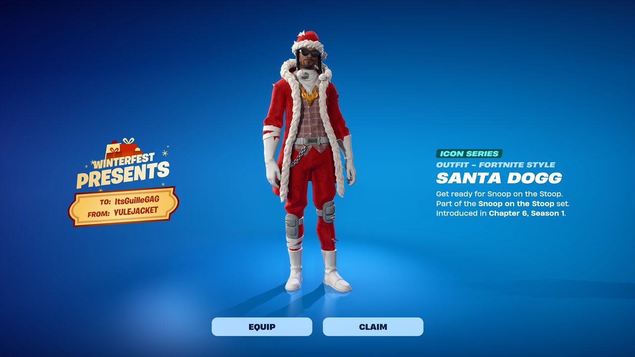 I am the first ever in the WORLD to win with the Santa Dogg Skin. - YouTube