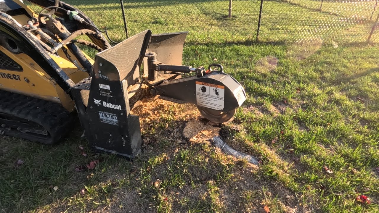 Bobcat SG30 Stump Grinder W/ Vermeer Mini Skid Steer - YouTube