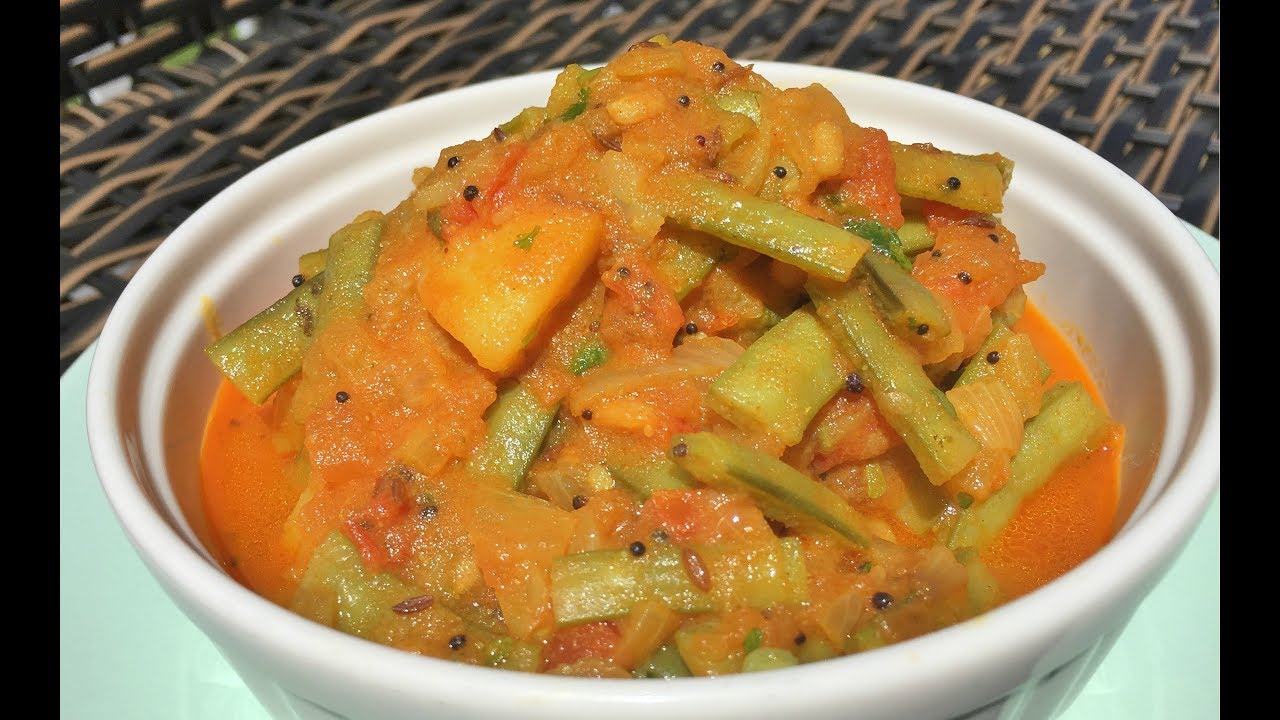 Aloo Gawar Subzi (Goruchikkudu Potato curry) Cluster beans Recipe ...