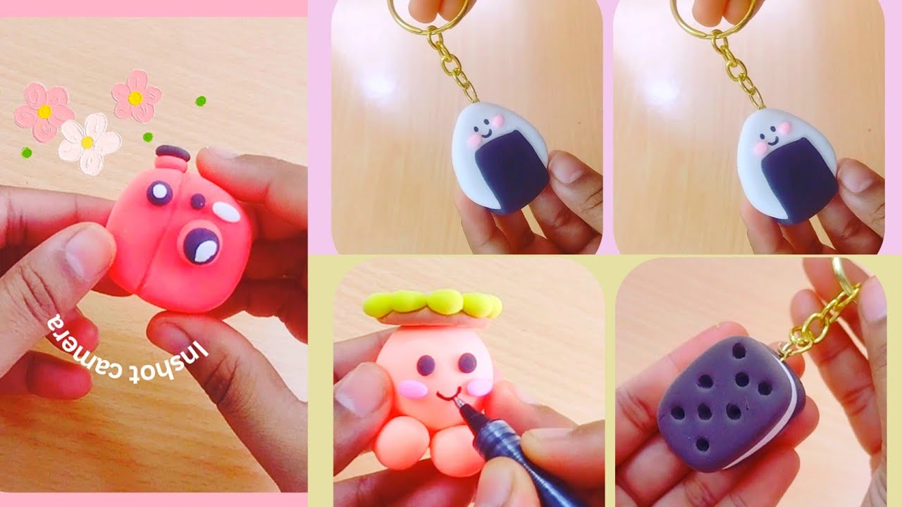 5 ideas |Cute Foam Clay ideas | Diy Handmade keychain #diy #foamclay # ...