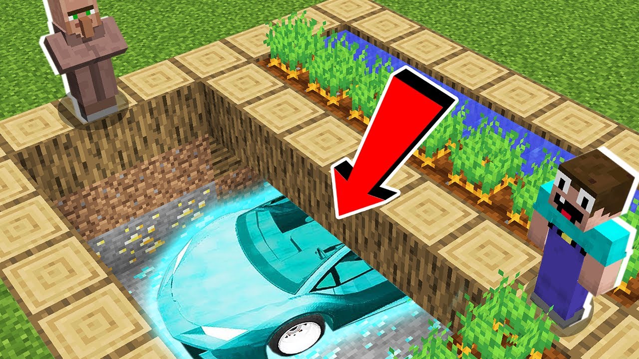 Minecraft NOOB vs PRO: NOOB HID THIS CAR UNDER A VILLAGER'S FARM - YouTube