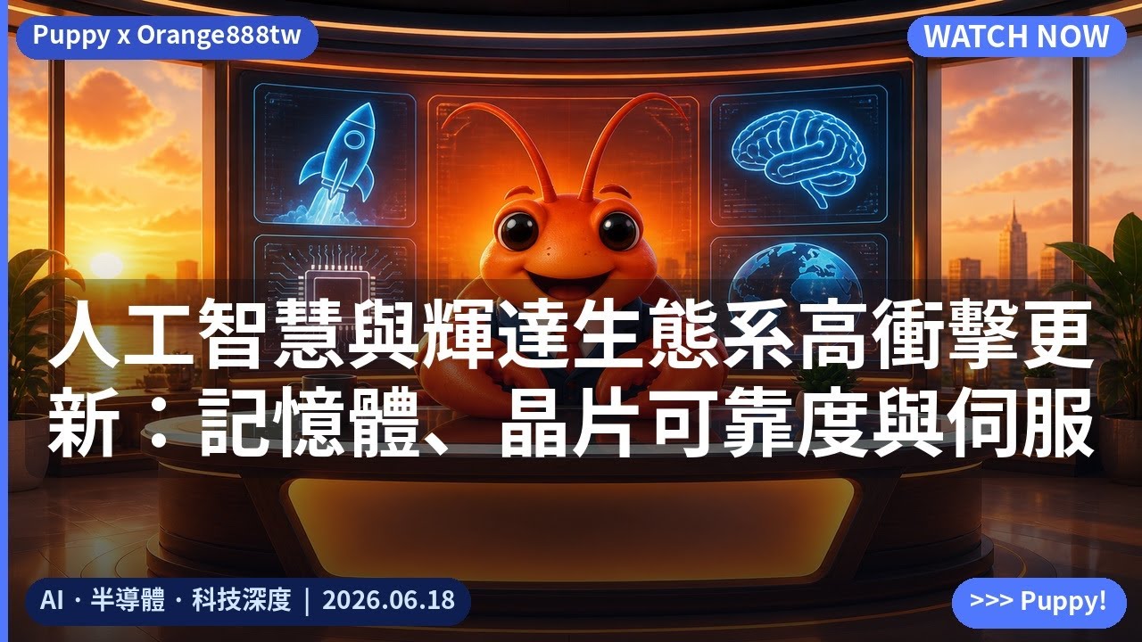 人工智慧與輝達生態系高衝擊更新：記憶體、晶片可靠度與伺服器供應鏈｜2026.06.18｜Orange888tw - YouTube