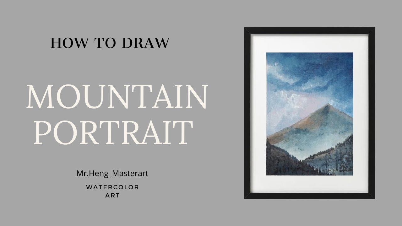Easy how to draw mountain portrait by acrylic 2023 [描画の山] - YouTube