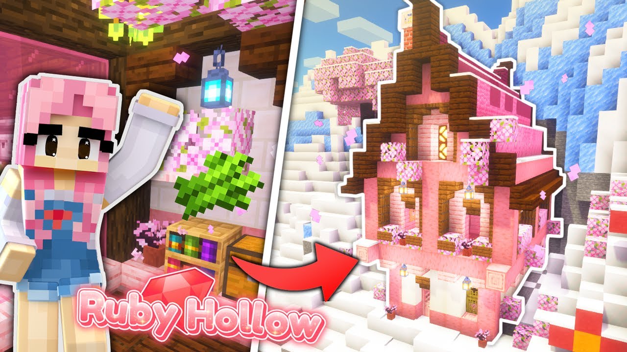 I Built a Cherry Blossom INN for Guests! 🌸 Minecraft Ruby Hollow 13 ...