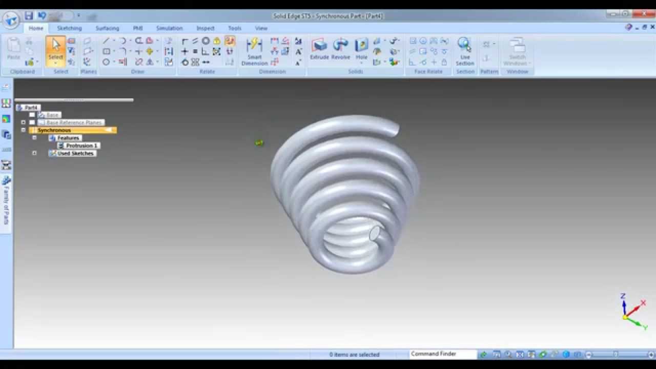solid edge helix - YouTube