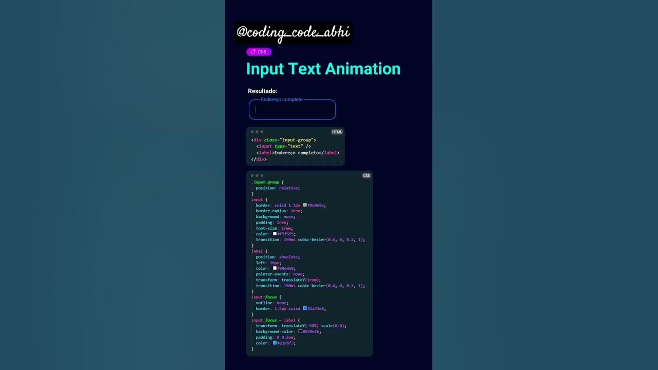 Css Input Animation 🚀🚀🚀🚀 Css Htmlcss Html5css3 Csstips Animation Programmer Csstrick