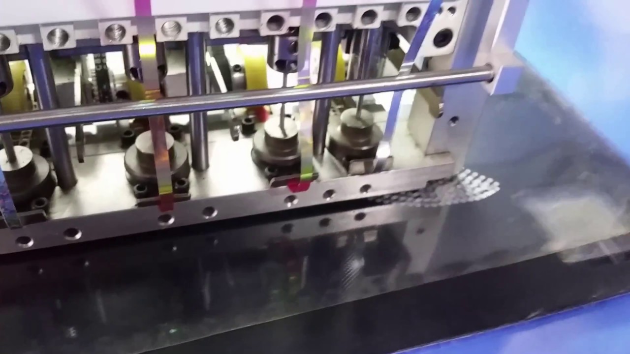 Hot Spangle Motif making machine (HMC-2HEADS) - YouTube