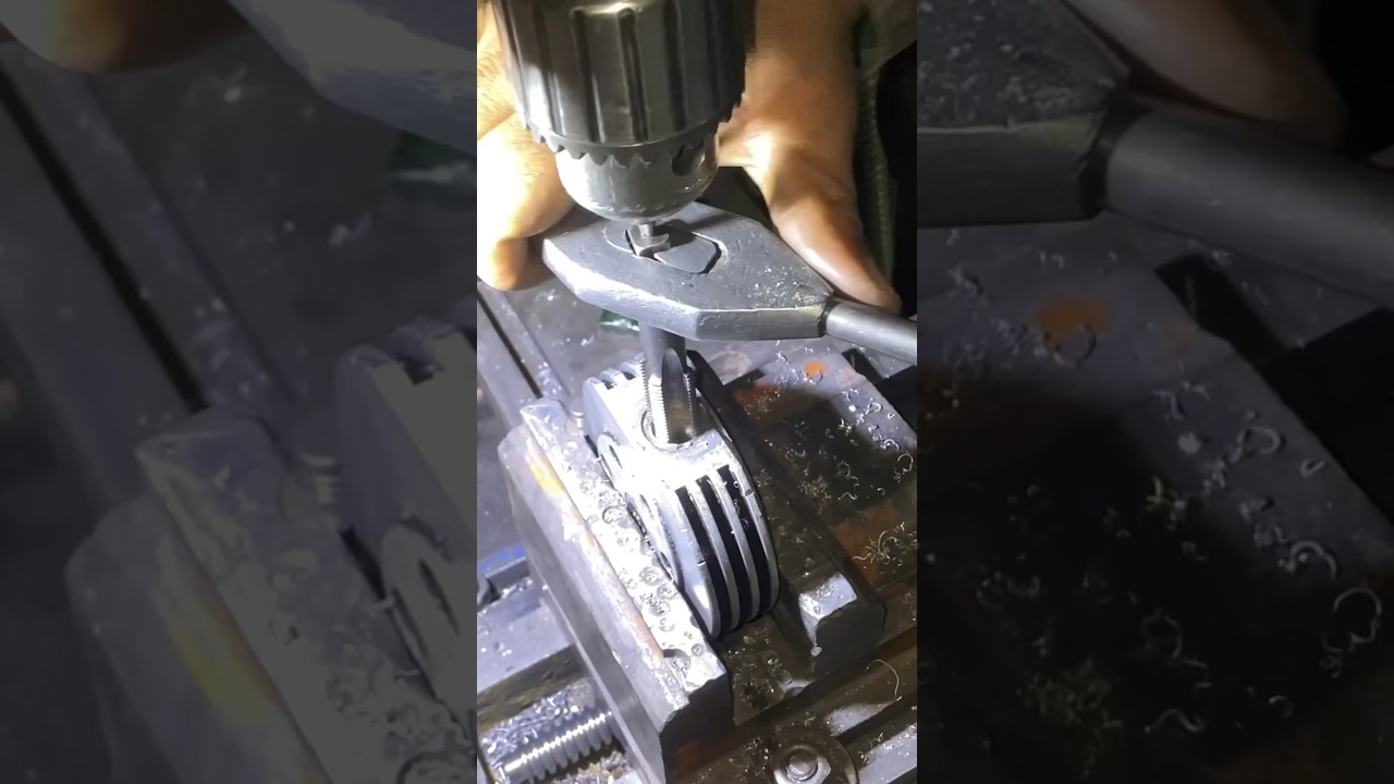 Amazing drilling and threading process in #youtubeshorts #satisfying #automobile #diy #shorts ...