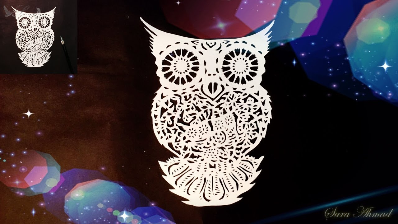 paper cutting owl 2 - YouTube