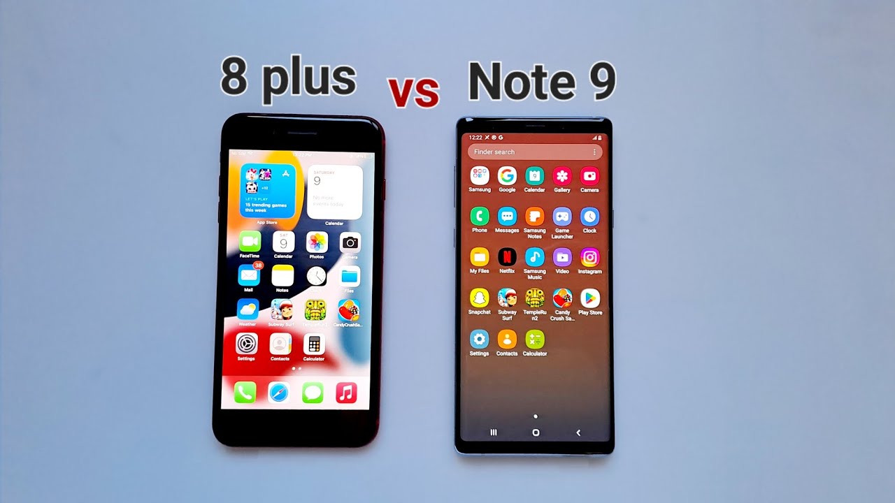 iphone 8 plus vs Samsung Galaxy note 9 speed test | comparison - YouTube