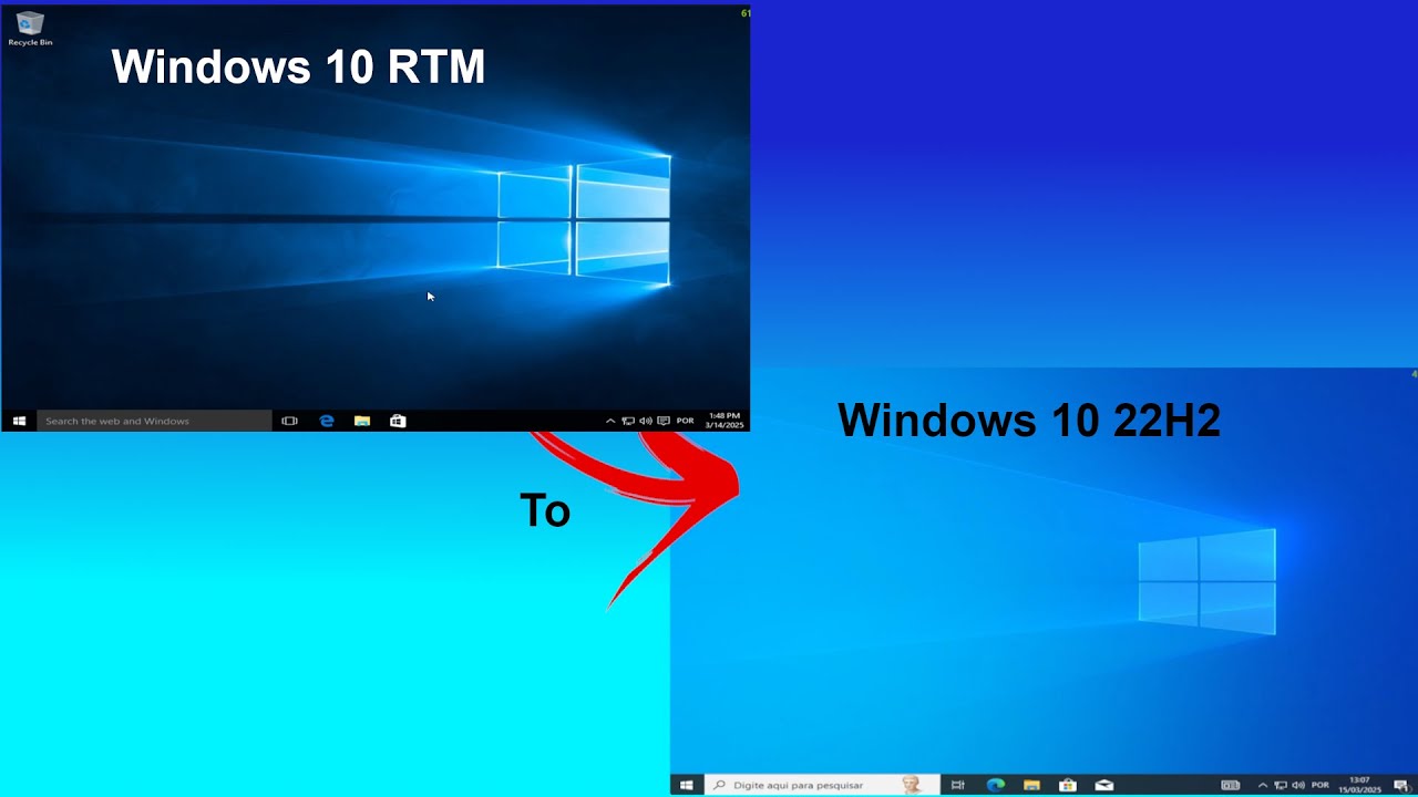 Windows 10 RTM to Windows 10 22H2 - YouTube