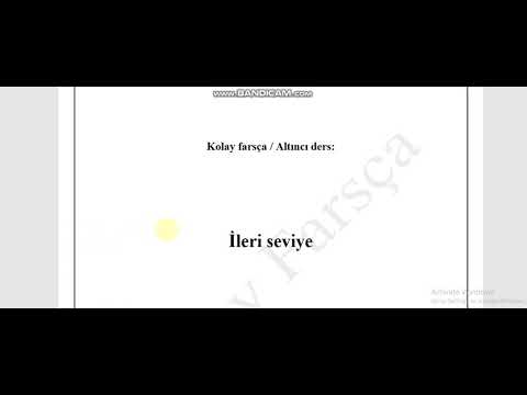 Farsça YDS | ileri seviye | 6. Ders