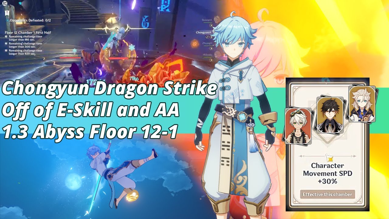 Chongyun Can Fly! Dragon Strike Demonstration in Floor 12-1! (1.3 Abyss ...