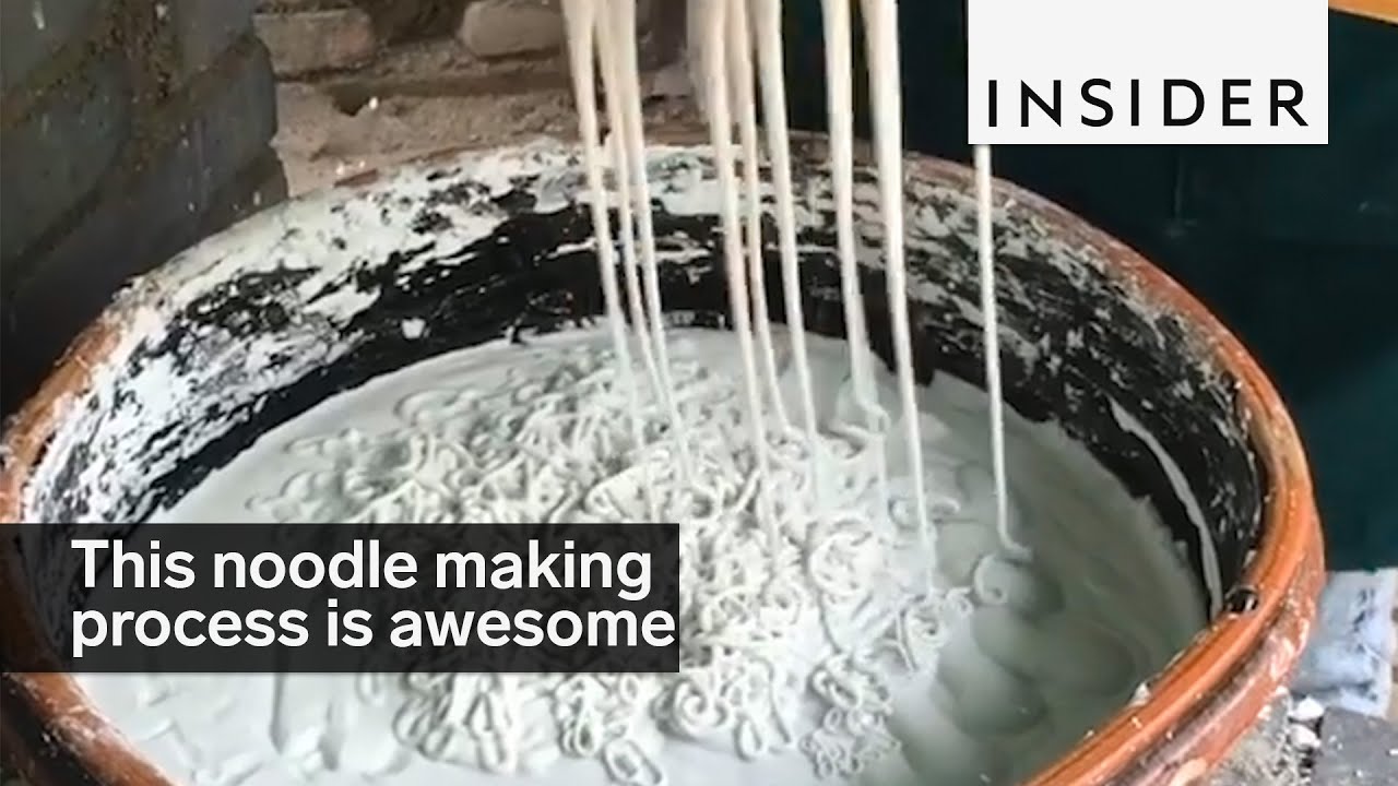 This noodle making process is awesome - YouTube