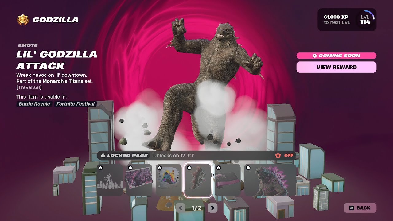 Fortnite All Godzilla Battle Pass Rewards - Chapter 6 Season 1 - YouTube