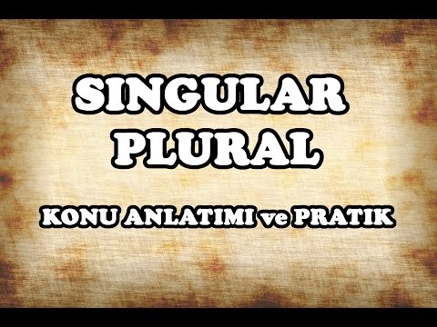 01 - Singular Plural Tekillik Çoğulluk Konu Anlatımı ve Pratik - İngilizce Gramer