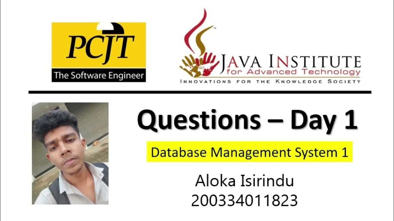 Question Set 01 | Database Management System ( DBMS )| Java Institute - YouTube