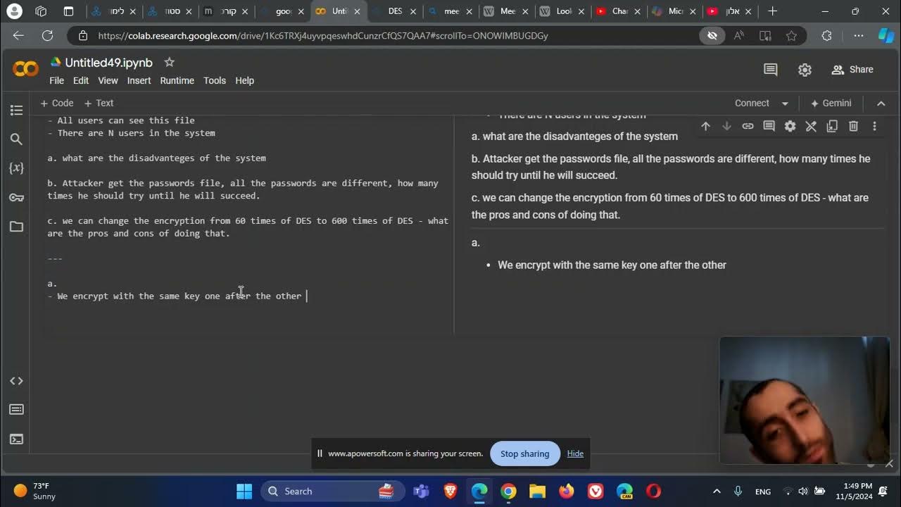 Cryptography Trying to solve a DES with the same key question - YouTube