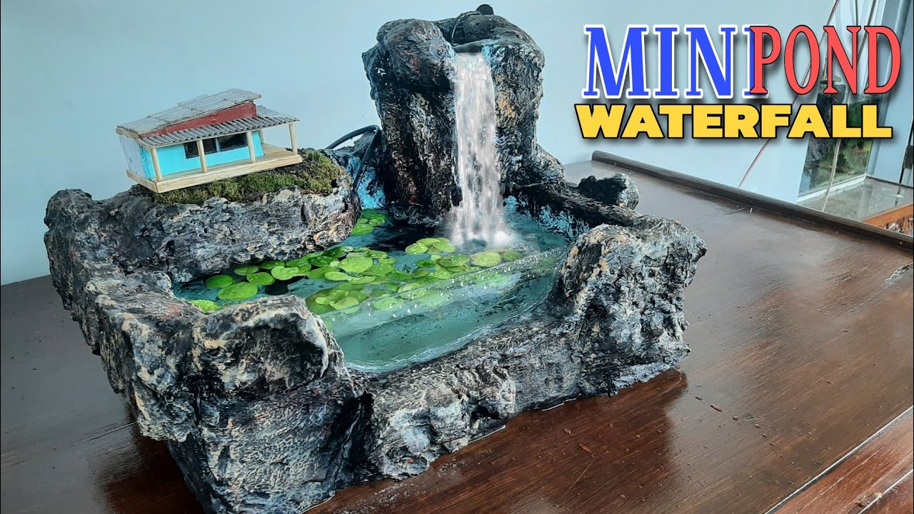 Make Diorama Miniature Waterfall Pond - YouTube