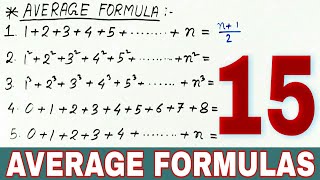 Average Formula In Mathematics
