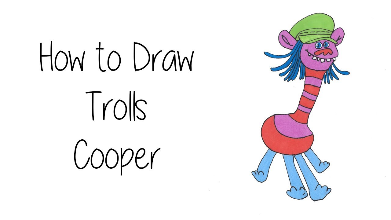 How to Draw Cooper From The Trolls Movie 2016 - YouTube