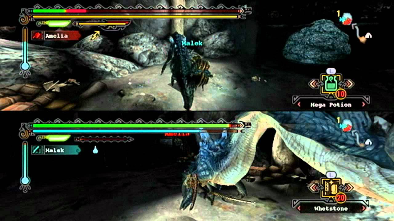 Monster Hunter Tri Arena splitscreen Lagi - YouTube