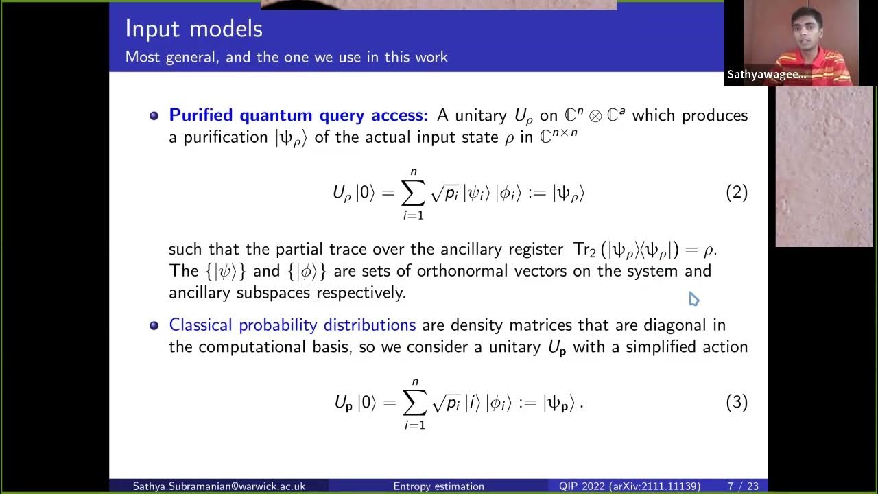 QIP 2022 | Sublinear quantum algorithms for estimating von Neumann ...