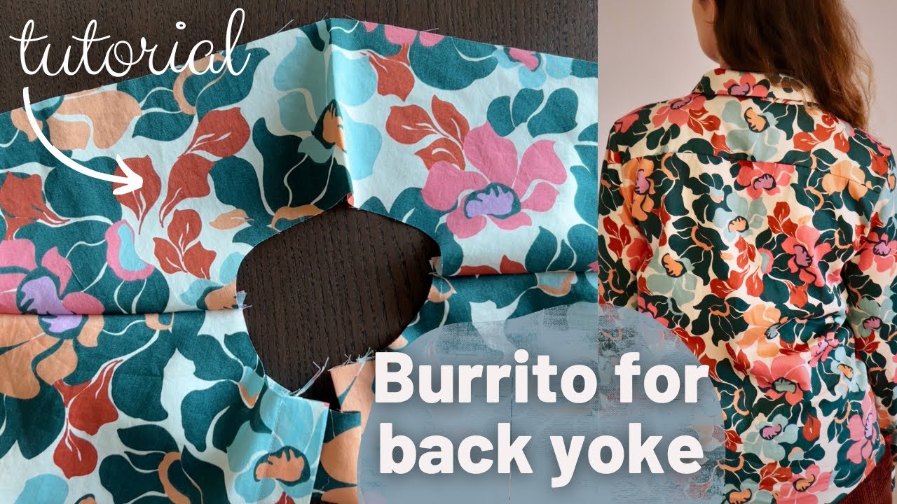 How to sew a shirt back yoke with the Burrito method - YouTube