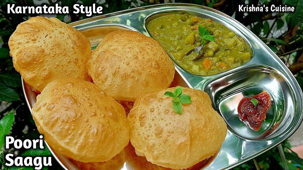 Karnataka Style Poori Saagu || Poori Saagu Recipe | Vegetable Saagu || Krishna's Cuisine # ...
