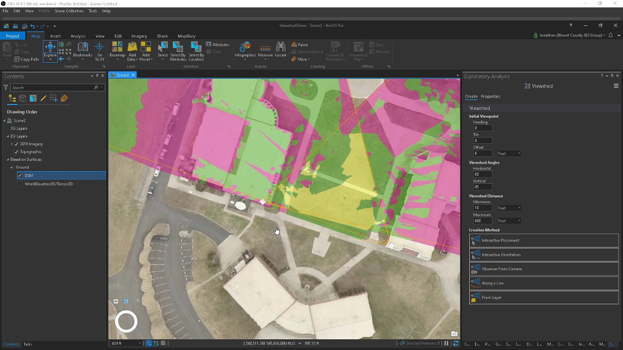 ArcGIS Pro Viewshed Demo Capabilities - YouTube
