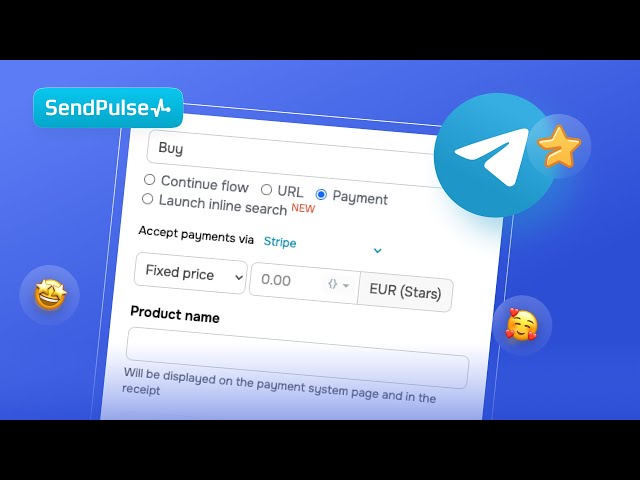 How to accept chatbot payments with Telegram Stars SendPulse Tutorial