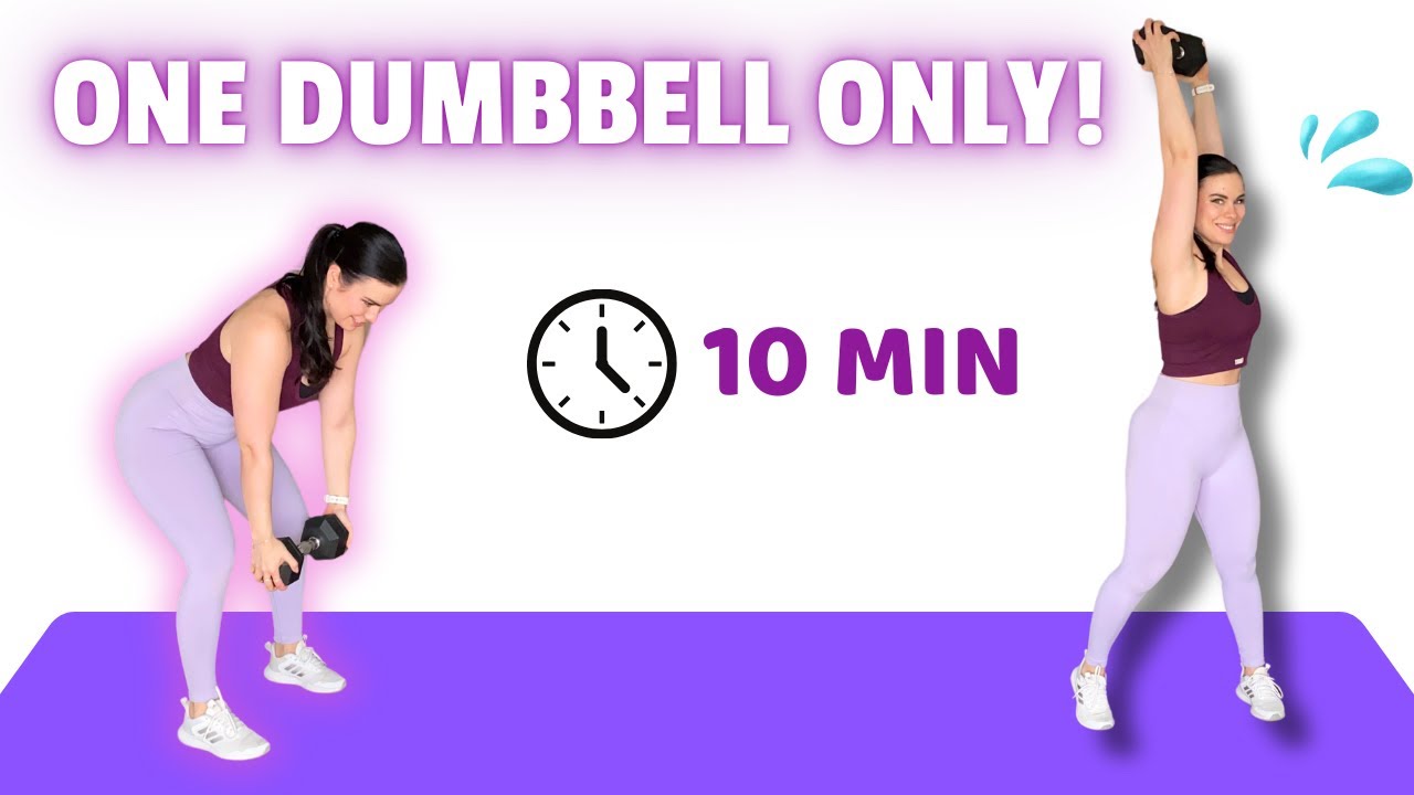 10 MIN FULL BODY ONE DUMBBELL ONLY WORKOUT | Standing Strength ...