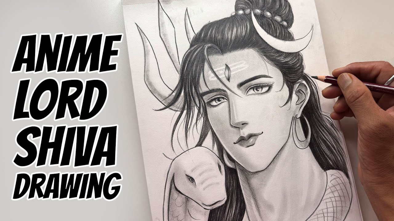 Anime Drawing Lord Shiva Step By Step with Pencil Shading - YouTube