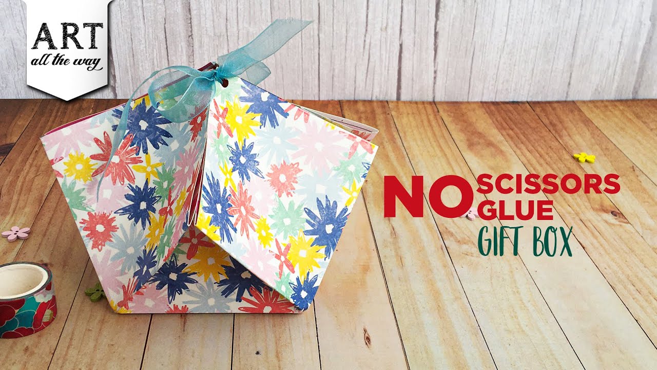 No Scissors No Glue Gift Box | DIY Gift Box | Handmade | Origami Crafts ...