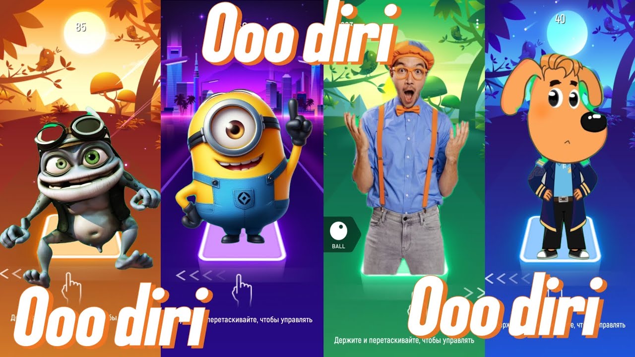 Ooo diri - Crazy Frog - Minions - BLIPPI - Sheriff Labrador - Tiles Hop ...