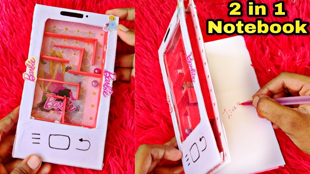 DIY 2in1 Game with Notebook /homemade notebook with maze game/fun craft ...