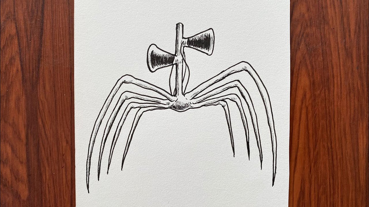 Easy drawing , How to draw a Spider Siren Head - YouTube